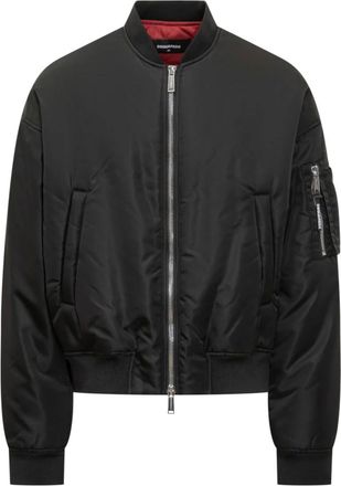 Dsquared2 Homme, Vestes, Noir, Taille: M Nylon Bomber Jacket