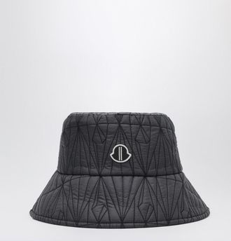 Rick Owens Black quilted hat with logo patch