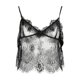 Aniye By Schwarzes Spitzen-Camisole mit transparentem Effekt - - Tops - Damen - Schwarzk - S