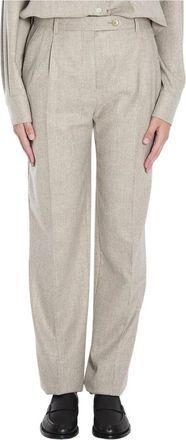 The Row Femme, Pantalons, Beige, Taille: 34 FR Pantalon Pliss&eacute; &agrave; Jambe Large