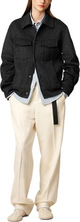 Ami Water-Repellent Wool Trucker Jacket - Gray