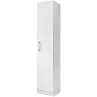 PEGANE Pegane - Armoire de rangement 1 porte blanc - Dimensions 35x32x170 cm - Panneaux de particules m&eacute;lamin&eacute;s - Fabrication espagnole