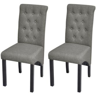 vidaXL Vidaxl - Chaises &agrave; manger lot de 2 gris clair tissu