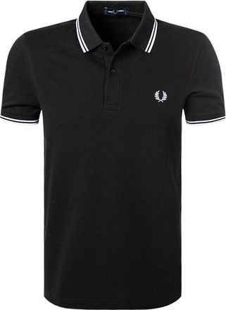 Fred Perry Herren Polo-Shirt schwarz Baumwoll-Piqu&eacute;