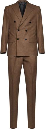 D4.0 Anzug-Set mit doppelreihigem Sakko - - Suits - Herren - Braun - 2XL