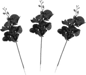 Baoblaze 3 St&uuml;ck Schmetterlings-Orchideen-Blumenarrangements, St&auml;ngel, Dekoration, k&uuml;nstliche Blumen, Blumenstr&auml;u&szlig;e, Dekorationen, Kunstblumen f&uuml;r, Schwarz