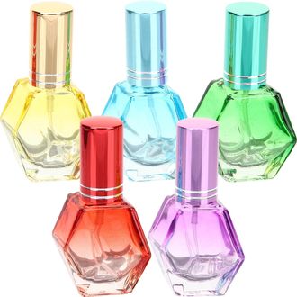 Artibetter 5 St&uuml;ck Bunte Vintage Glas Parf&uuml;mzerst&auml;uber Nachf&uuml;llbare Spr&uuml;hflaschen f&uuml;r &Auml;therische &Ouml;le Aromatherapie Leere Kleine Fl&auml;schchen zum Bef&uuml;llen Reise Gee