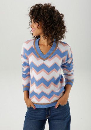 Aniston Strickpullover im interessantem Zick-Zack-Muster