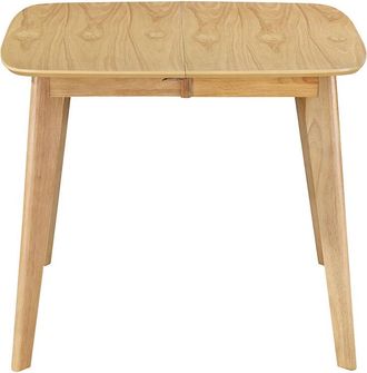 Miliboo Esstisch ausziehbar skandinavisch quadratisch aus hellem Holz L90-130 LEENA