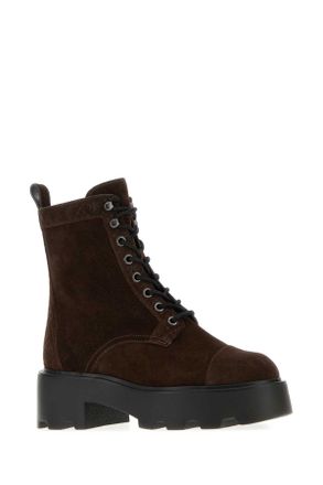 Tory Burch Womens Brown Suede Ankle Boots Stivali
