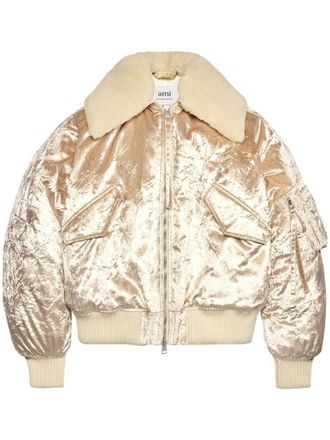 Ami veste bomber &agrave; design m&eacute;tallis&eacute;e - Tons neutres