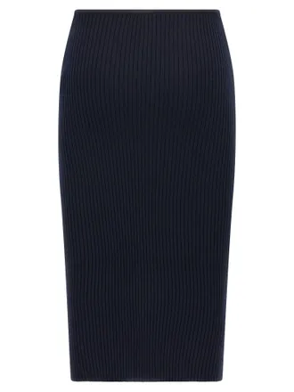 Courr&egrave;ges Womens Blue Viscose Midi Skirt