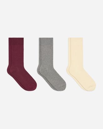 Arket Gerippte Socken Aus Supima-Baumwolle 3er-Pack -Beige
