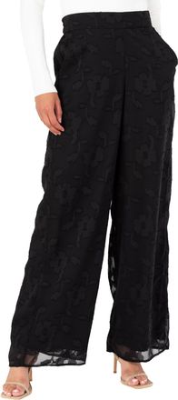 Lovedrobe Womens Palazzo Trousers Ladies Wide Leg Pants Floral Print Chiffon Bottoms Smart Casual Party Office Wear, Schwarz 42