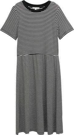 Tom Tailor Damen 1046490 Kleid, 38780-White Black Irregular Stripe, 38