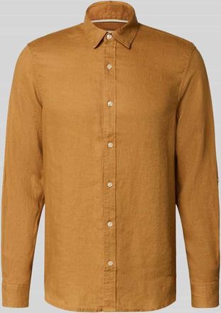Scotch & Soda Regular Fit Leinenhemd mit Kentkragen