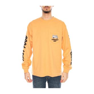 Carhartt Work in Progress L/S Cold Drinks T-Shirt - - Tops - Herren - Orange - M