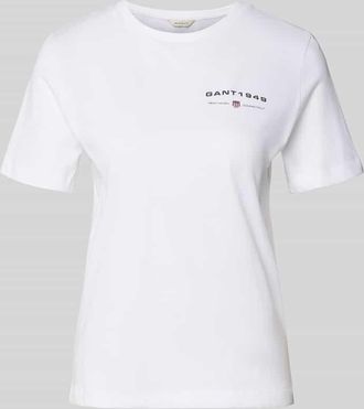 GANT T-Shirt mit Label-Print und Rundhalsausschnitt