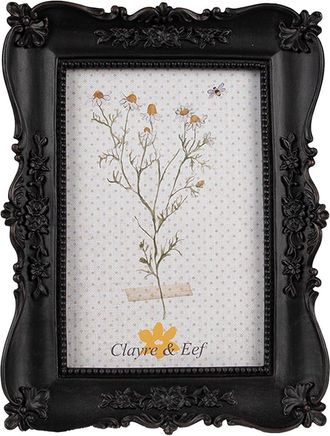 Clayre & Eef Bilderrahmen 10x15 cm Schwarz Kunststoff Glas Fotorahmen