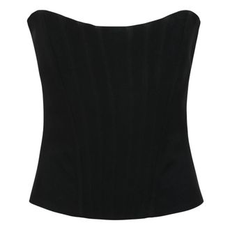 Raquel Diniz Elena Samtkorsett-Oberteil - - Tops - Damen - Schwarzk - S