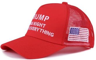 Generic MAGA HAT. Trump WASRIGHT ABOUTEVERYTHING and Make America Great President Donald Trump 45-47. Réglable, Gulf of America Casquette filet rouge, Taille 