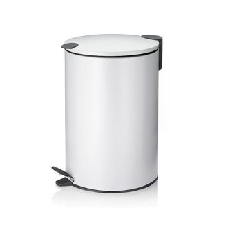 KELA 10641 Treteimer, Metall, Wei&szlig;, 12 l