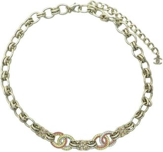 Chanel Halskette - NEUE CHANEL CHOKER-HALSKETTE MIT LOGO CC MEHRFARBI - Gr. unisize - in Gold - f&uuml;r Damen