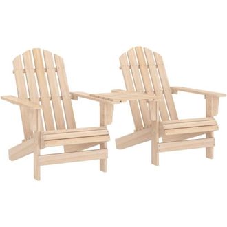 vidaXL Chaises de jardin Adirondack avec table bois de sapin solide Vidaxl