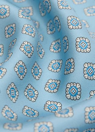 Mango Foulard 100 % soie imprim&eacute; bleu ciel - Homme - Taille unique - MANGO MAN