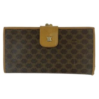 Celine Portefeuille long Pre-owned Macadam Triomphe en PVC - Femme - Pre-owned - Brun - Taille: ONE Size