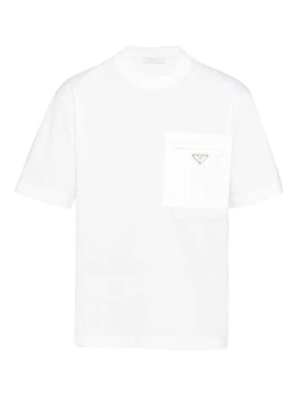 Prada T-Shirt mit Logo-Tasche - Wei&szlig;
