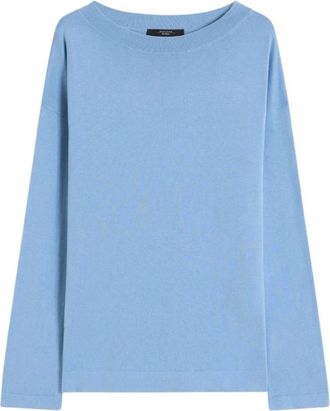 Max Mara Femme, Pulls, Bleu, Taille: 44 FR Pull en fil de soie et de coton