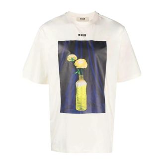 Msgm Rundhals-T-Shirt - - Tops - Damen - Wei&szlig; - XS