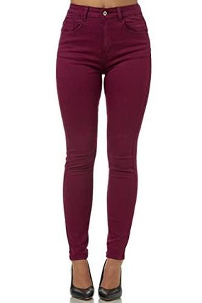 Elara Pantalon Femme Super Taille Haute Chunkyrayan EL12 Wine 46 (3XL)