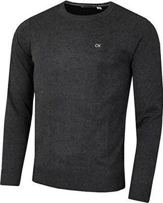 Calvin Klein Hommes Ras du Cou en Coton Pull - Charcoal - XXXXL