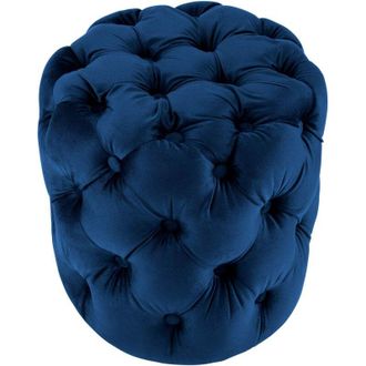 Clp Tabouret Drancy Velours Bleu M