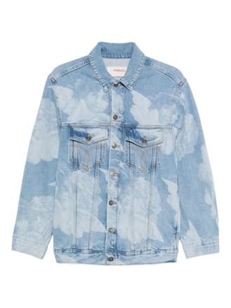 Fiorucci Jeansjacke mit Wolken-Print - Blau