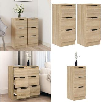 vidaXL Sideboards 2 Stk. Sonoma-Eiche 30x30x70 cm Holzwerkstoff - Holz Sideboard - Hölzerner Sideboard - Sideboard Eiche - Wohnwand Regal - tv Stand - Home