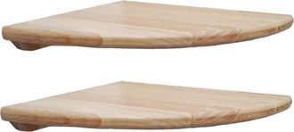 Angoily DIYEAH 2 Stück Eckregal Holz Wandregal Schwebendes Holzregal aus Gummibaumholz Radius Fächerförmiges Wandboard für Wohnzimmer Schlafzimmer und Arbeits