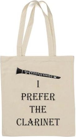 Generic Sac fourre-tout en coton naturel I PREFER THE CLARINET Blanc