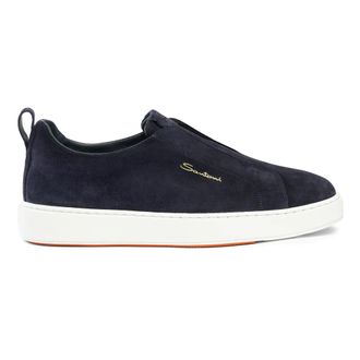 Santoni Wildleder Slip-On Sneaker - - Shoes - Herren - Blau - 39 EU