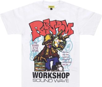 Market Wei&szlig;es Soundwave Print Herren Tee - - Tops - Herren - Wei&szlig; - L