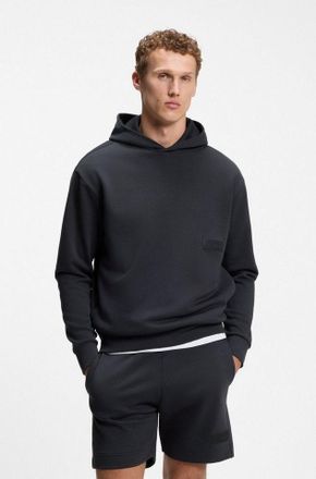 HUGO BOSS Kapuzensweatshirt Rippb&uuml;ndchen, Relaxed Fit, Baumwollmischung
