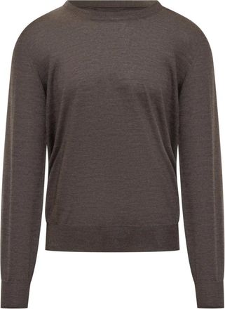Brunello Cucinelli Homme, Pulls, Brun, Taille: 2XL Pull fin en laine et cachemire