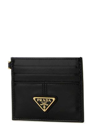 Prada Womens Black Leather Card Holder Nero Vitello Portafogli Wallet