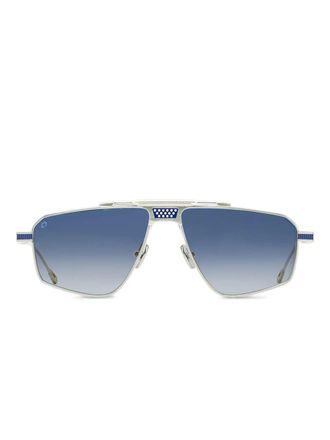 T HENRI Drophead Sonnenbrille mit geometrischem Gestell - Silber