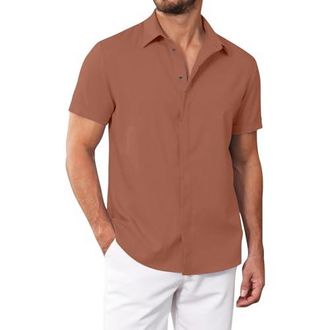 Generic Polo en lin pour homme - Chemises &agrave; manches courtes - Blanc - Coupe ajust&eacute;e - T-shirt en coton pour homme - Polo &agrave; manches courtes - T-shirt de gym &agrave; 