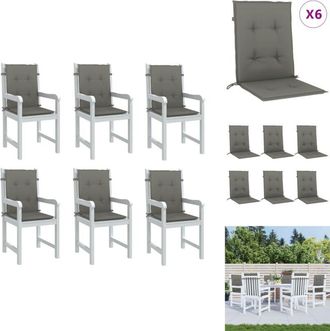 vidaXL Niedriglehner-Auflagen 6 Stk. Dunkelgrau 100x50x4 cm Stoff - Niedriglehner Auflagen - Gartenstuhlkissen - Outdoor Kissen - Sitzkissen - Sofa Kissen