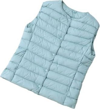 Generic Doudoune sans manches pour femme en duvet de canard blanc léger et pliable, bleu ciel, M