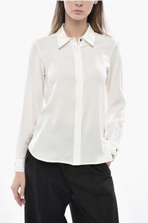 Max Mara Silk Chiffon Blouse NOREL with Double Collar size 40